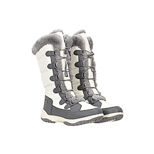 Mountain Warehouse Extreme Snowflake Womens Long Snow Boots - IsoDry White Womens Shoe Size 7 US