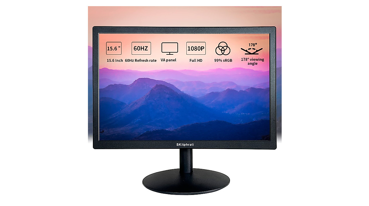 SKitphrati 15.6" FHD VA Monitor - Compact & Versatile