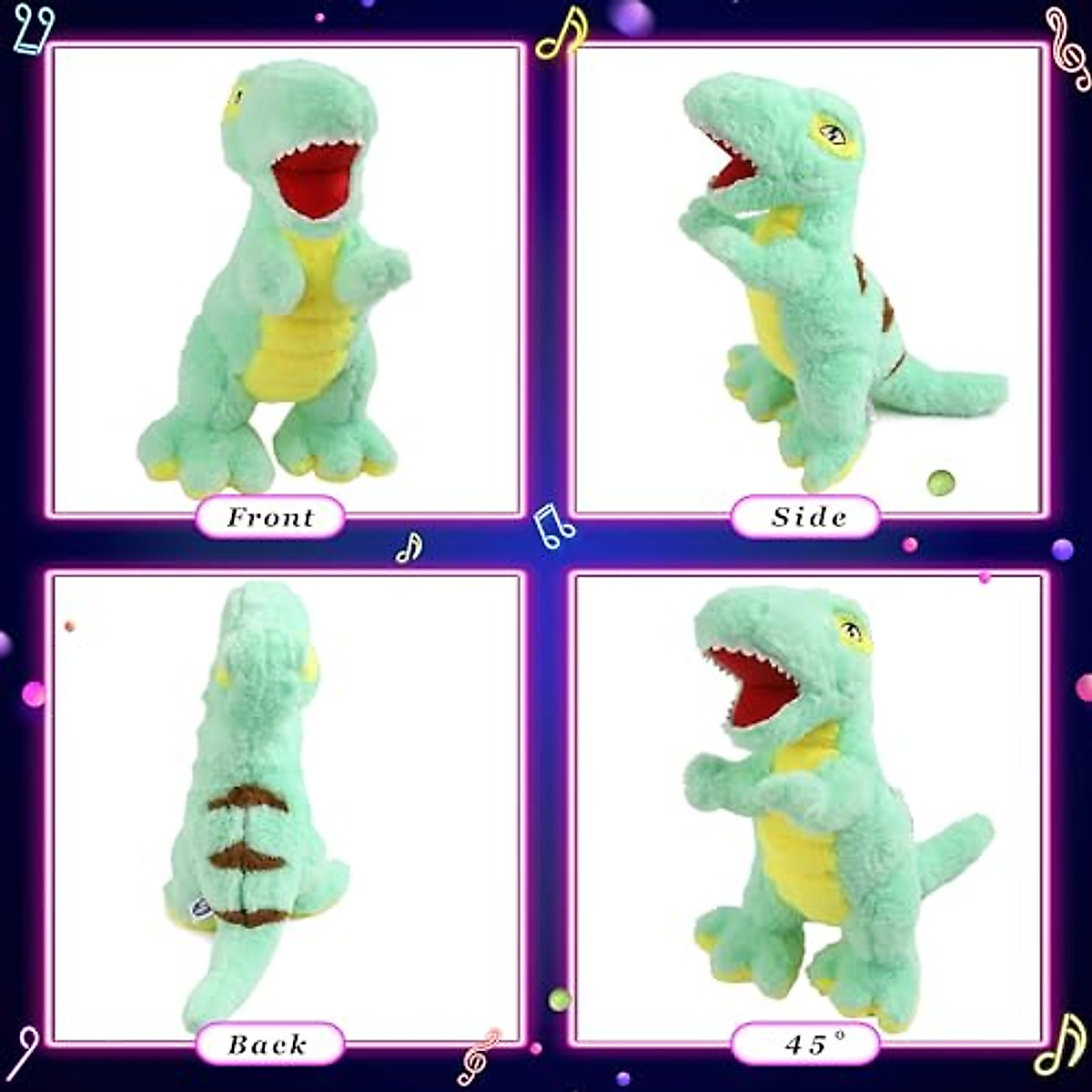Glow Guards Light up T-Rex Dinosaur Stuffed Animal,Soft Dinosaur Plush Toy with LED Night Lights Glow in The Dark,Birthday Children's Day Gifts for Toddler Kids,14''