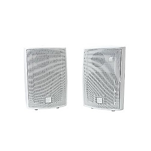 Dual Electronics LU43PW 3-Way High Performance Outdoor Indoor Speakers with Powerful Bass | Effortless Mounting Swivel Brackets | All Weather Resistance | Expansive Stereo Sound Coverage | Sold in Pairs, White