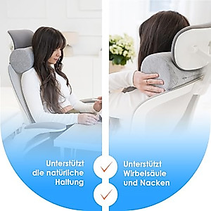 DYNMC you Neck Bolster Pillow Roll with Removable Washable Oeko-TEX Cover - Ultra Comfortable with Memory Foam Core, Round Pillow for Lower Back, Knees, & Neck Support Cylinder Pillows, Grey