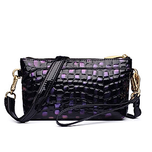 FEIMINA Leather Wristlet Clutch Wallet Purses Small Crossbody Bags for Women, Leather and Adjustable Strap Christmas Gifts for Girls