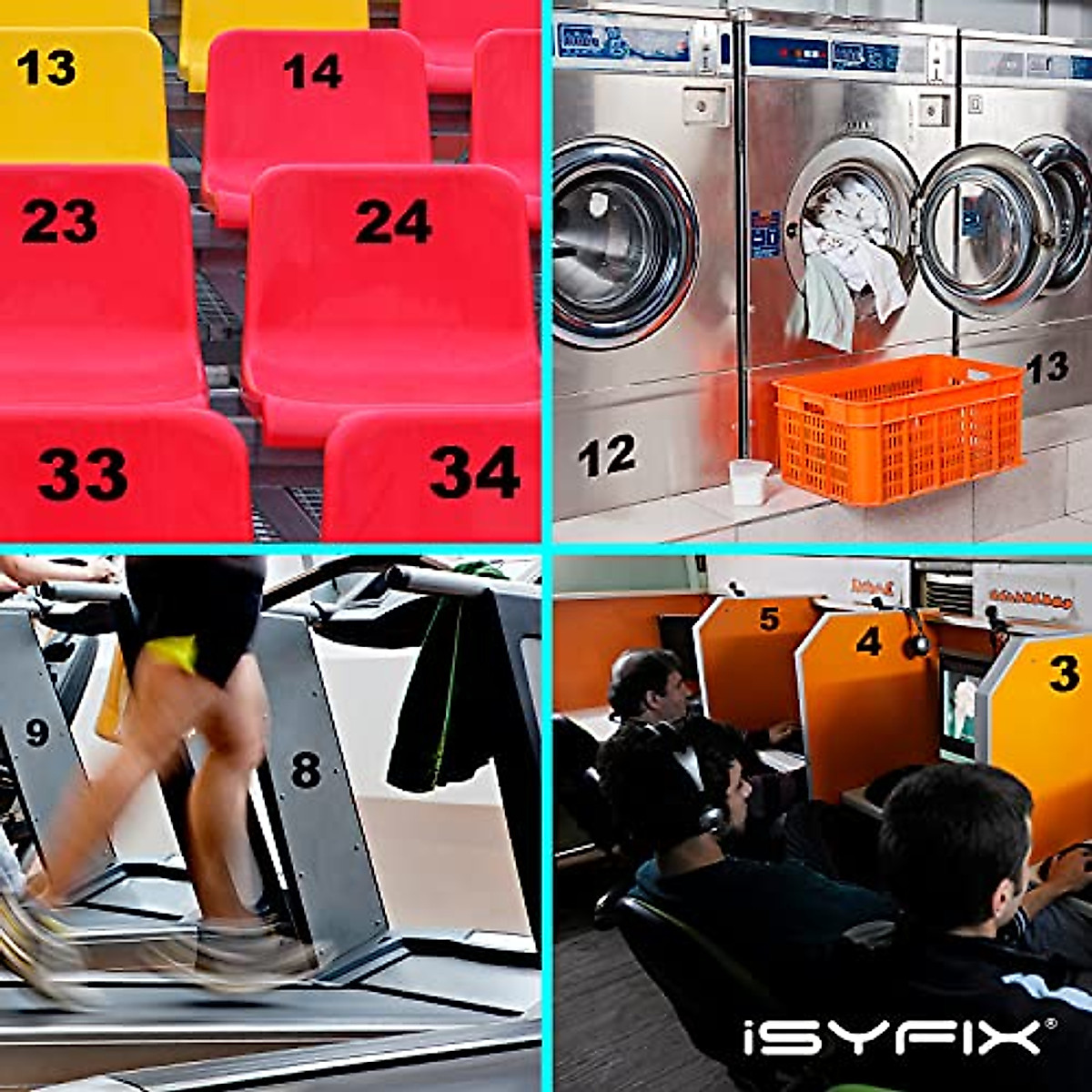 iSYFIX Black Vinyl Numbers Stickers - 4 Inch Self Adhesive (2 Sets) - Premium Decal Die Cut and Pre-Spaced for Mailbox, Signs, Window, Door, Cars, Trucks, Home, Business, Address Number, Indoor or Outdoor