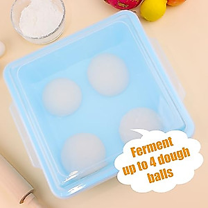 LUVCOSY 3 Packs Pizza Dough Proofing Box Tray, Home Pizza Dough Containers, Stackable Pizza Storage Container, 1.6 Gal Durable Dough Tray for Pizza, BPA Free, Dishwasher Safe, 12" x 12" x 3.5" (Blue)