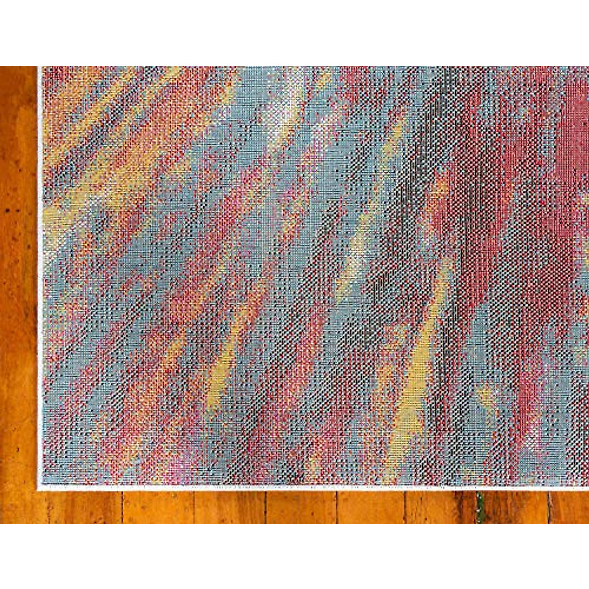 Unique Loom Lyon Collection Modern Abstract Tie-Dye Fireworks Area Rug, 5 x 8 Feet, Multi/Blue