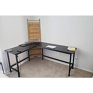 Modern Computer Desk Gaming Desk PC Office L Shaped Desk with Free CPU Stand, Best Wood Steel Home Large Work Space Corner Study Desk Workstation, Space-Saving, Easy to Assemble, Super Durable - Black