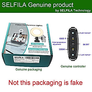 Video Conference Lighting Kit 3200k-6500K Dimmable Led Ring Lights Clip on Laptop Monitor for Remote Working/Zoom Calls/Self Broadcasting/Live Streaming/YouTube Video/TikTok (Black)