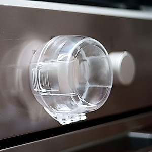 Heart of Tafiti Stove Knob Covers for Child Safety, Gas Stove Knob Covers Large,Transparent Design, 5 Pack, Kitchen Safety Guards for Kids, Baby, Toddler, Clear Oven and Gas Knob Cover