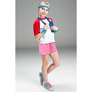 Resinta 4 Pack Girls Mesh Athletic Shorts Kids Summer Active Shorts Girls Sports Basketball Shorts Performance Gym Shorts