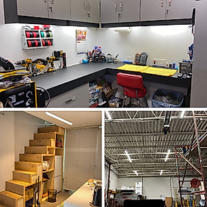 hykolity 30W 2FT LED Shop Light, 3500lm 6500K Super Bright White, Linkable Ceiling Light Fixture, V Shape Integrated T8 LED Tube Light with Built-in ON/Off Switch for Workbench, Cabinet, ETL, 4 Pack