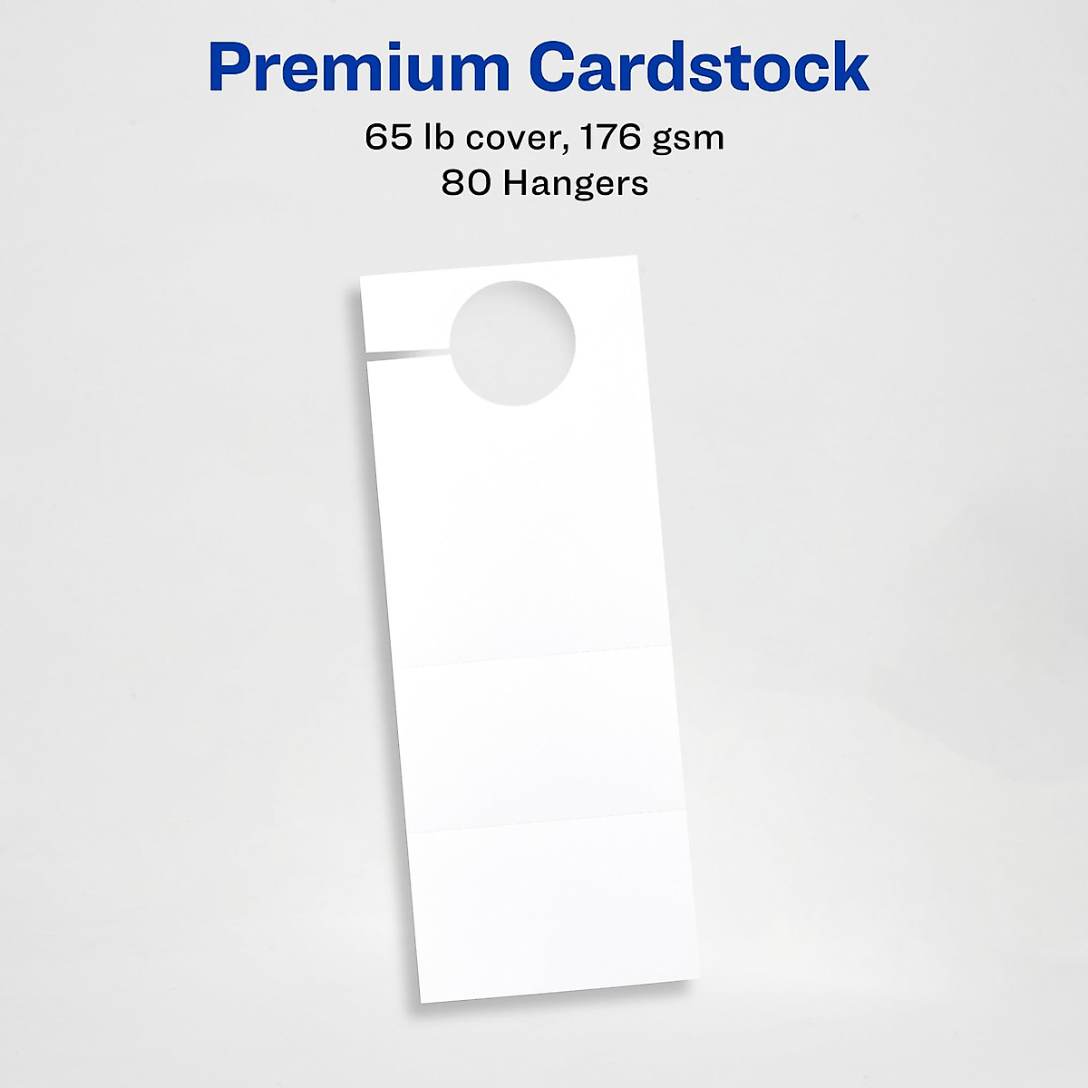 Avery Printable Door Hangers with Tear-Away Cards, 4.25" x 11", Matte White, 80 Blank Door Hangers for Laser and Inkjet Printers (16150)