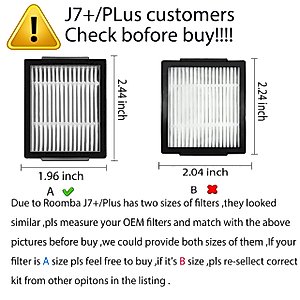 JoyBros 12-Pack Replacement HEPA Filter Compatible for iRobot Roomba Combo i,e,j Series:E5 E6 i1 i3 i4 i5 i6 i7 i8 J5 J6 J8 And All Plus Versions NOT for J9