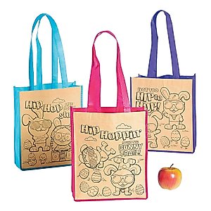 Color Your Own Easter Craft Tote Bags - Crafts for Kids and Fun Home Activities