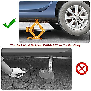 Electric Car Jack TYAYT 3 Ton Car Scissor Jack for Car Sedan and SUV 12V Portable Electric Jack for Tire Changing (Orange)