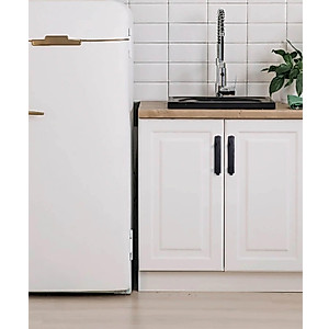 RVPEKUPE 2-Pack Adhesive Cabinet Handles Stick On Handle Self Stick Drawer Pulls No Drill Cabinet Pulls for Cabinet Closet Glass Sliding Shower Door Handle - 6", Black