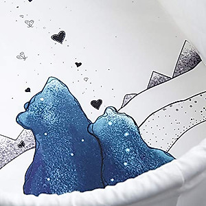 JumpOff Jo - Hypoallergenic Fitted Bassinet Sheet for Baby Boys & Girls - Rectangular, Hourglass & Oval Crib Compatible, Soft, Breathable, Machine Washable - Mama Bear Blue