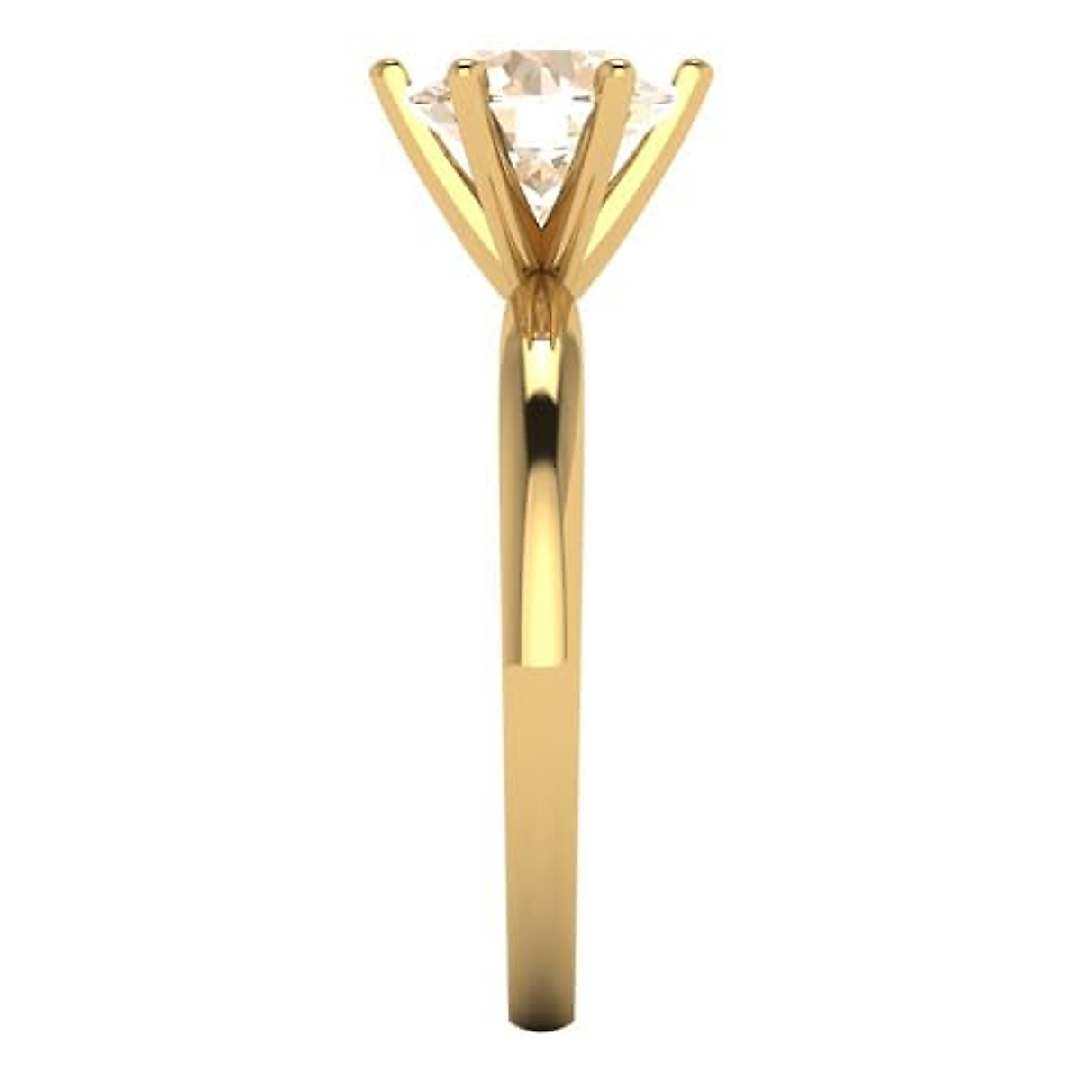 Clara Pucci 1.50 ct Round Cut Solitaire Natural Brown Morganite Engagement Bridal Promise Anniversary Ring in 18K yellow Gold Size 3.5