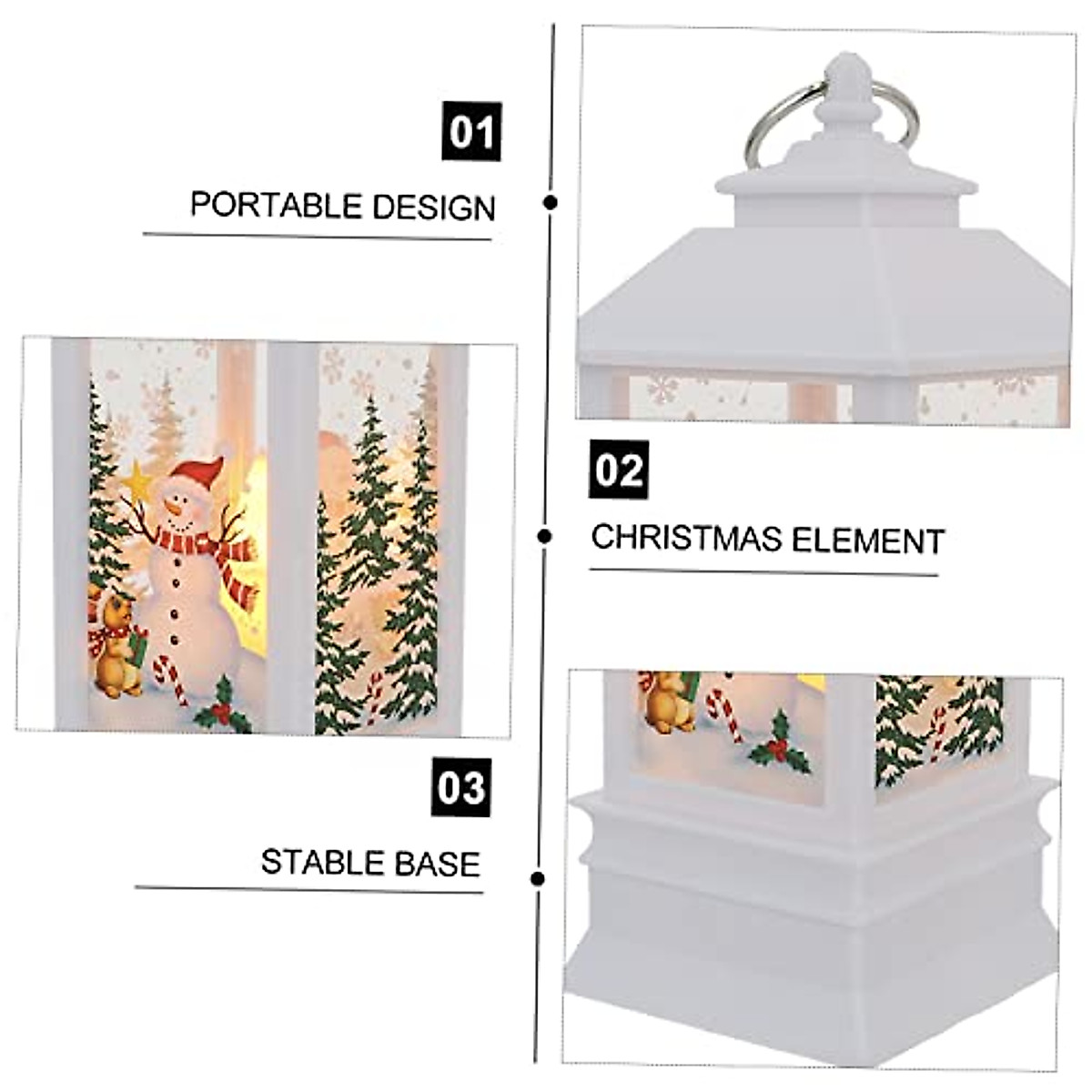 Didiseaon 1PC Music Decor Portable Christmas Decor Christmas Music Snow Globe Nativity Snow Globe Snowman Snowglobe lamp Decorations Christmas Lights LED Desk lamp