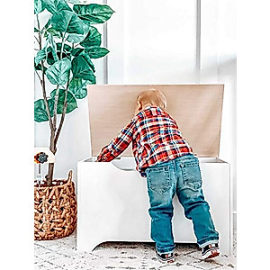 Wildkin Kids Toy Box for Boys and Girls, Features Safety Hinge and Solid Wood Top, Helps Keep Toys, Games, Books, and Art Supplies Organized in Your Child's Bedroom or Playroom (Gray) , Gray Fog