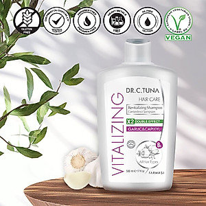 FARMASI Vitalizing Garlic Shampoo, 500 ml - Natural Treatment, Prevents Hair Loss, Stimulates Growth, Relieves Itchy Scalp with Capixyl