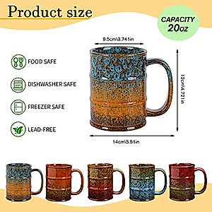 Coffee Mug-Beer Mugs,20 Oz Coffee Cups Ceramic Tea Cup Large Coffee Mug for Office and Home - Dishwasher and Microwave Safe Novelty Coffee Mugs, 1pcs. (Red)