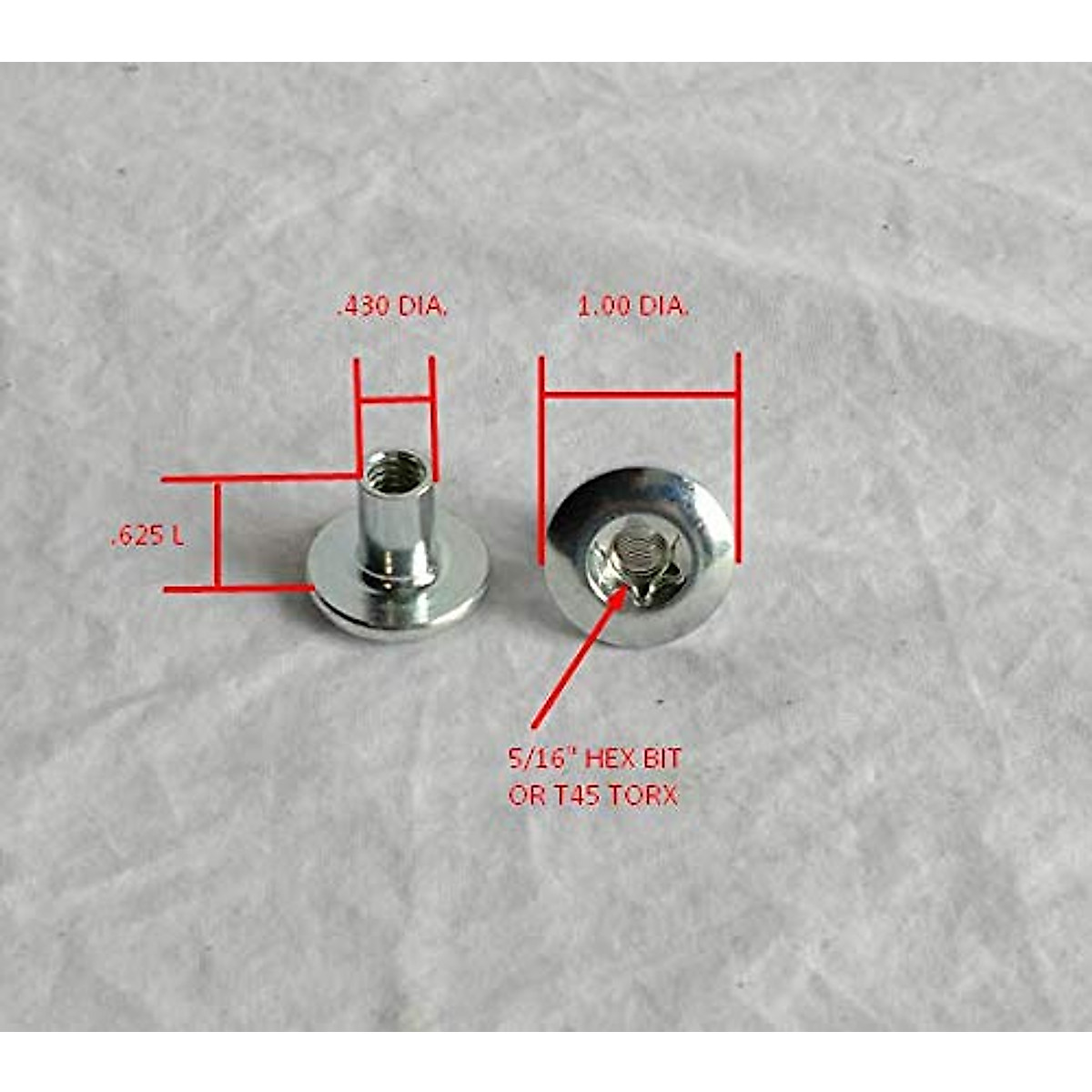 12 Pcs 5/16" Thread Torx Truss Dome Head Nut & 12-5/16"x 2" Carriage Bolts Trailer