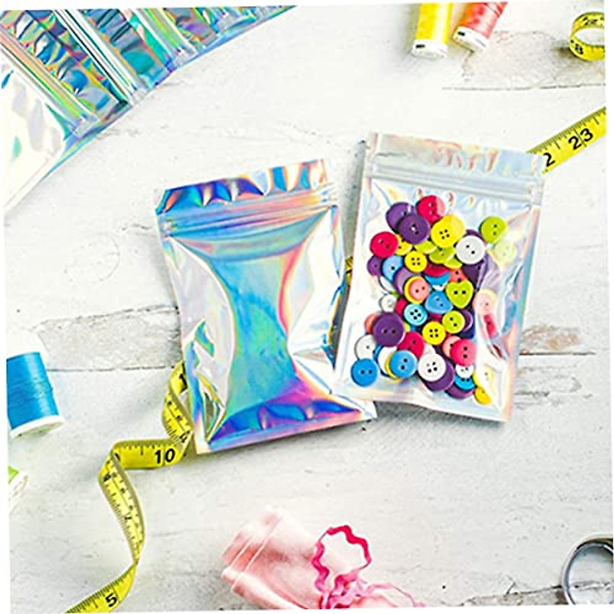 Dime Bag 100pcs Plastic Bag Glitter Earrings Bead Earrings Food Storage Resealable Tea Storage Reusable Self Lock Bag Storage Bag Necklace Wrapping Bag Container Symphony Abs