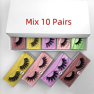 HBZGTLAD Wholesale Eyelashes 10/20/30/40/50/100 Pairs Faux 3D Mink Lashes Natural False Eyelashes Makeup Cilios Thick Mink Eyelashes In (mix 10pair)
