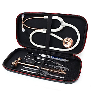 MDF Instruments, Hard Travel Carrying Case with Mesh Pocket, Medium Size, Fits MD One & Acoustica Stethoscopes, Reflex Hammers, Sphygmomanometers, Penlights, Doctor & Nurse Accessories (MDFSCM12)