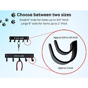 The Metal Peddler Husky - Key Holder & Dog Leash Hanger for Wall - Large 9 inch Wide with 5 Hooks - Made in USA