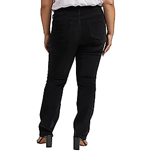 JAG Jeans Women's Plus Size Ruby Mid Rise Straight Leg Pants, Black, 14 Plus