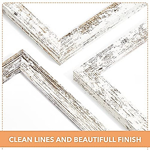 SYNTRIFIC 16x20 Picture Frames Set of 6, Distressed White Farmhouse Photo Frames Display Pictures 11x14 with Mat or 16x20 Without Mat, Wall Gallery Collage Photo Frames Home Decor Poster Frame