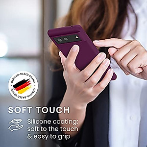 kwmobile TPU Silicone Case Compatible with Google Pixel 6 - Case Slim Phone Cover with Soft Finish - Bordeaux Violet