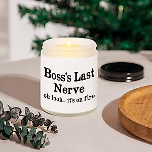Boss Gifts, Boss Lady Gifts for Women- Handmade Lavender Natural Soy Wax Candle (7oz) – Gifts for Boss, Best Boss Gifts for Women, Men, Funny Gift for Boss Female