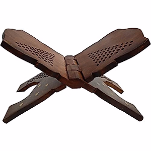 Garden Of Arts Wooden Handmade Quran Geeta Bible Holder Support Stand Reading Book Holder Display Folding Religious Prayer Stand Wooden Holy Book Stand Small Size 12 inch