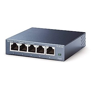 TP-Link PCMag Editor's Choice - AC1750 WiFi Range Extender - Extend WiFi Signal to Smart Home & Alexa Devices (RE450) & 5 Port Gigabit Ethernet Network Switch (TL-SG105)