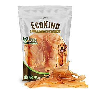 EcoKind Pet Treats Jumbo (6-8 inches Each) Cow Ear Dog Treats - 100% All-Natural Beef Dog Chews - Promotes Dental Health - Durable & Long-Lasting, Free Range Grass Fed Cattle (6 Ears)