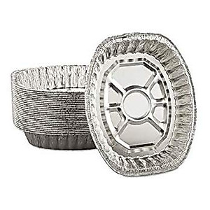 80 PACK - Disposable Durable Oval Roaster Pan - Turkey Roasting Pans Extra Large, Heavy-Duty Aluminum Foil | Deep, Oval Shape for Chicken, Meat, Brisket, Roasting, Baking | Recyclable | USA MADE