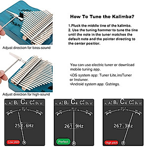 Lemfema Kalimba 21 Keys, Portable Kalimba Thumb Piano, Finger Piano Kalimba 21 Keys, Thumb Piano for Kids and Adults Beginners(Blue)