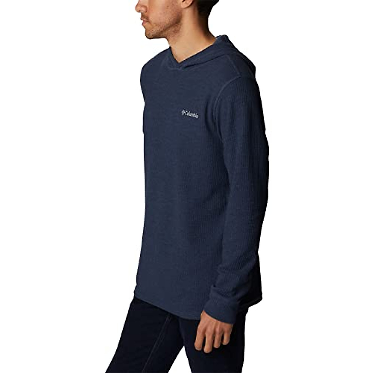 Columbia Men's Pine Peak Waffle Hoodie, Collegiate Navy Heather, Medium