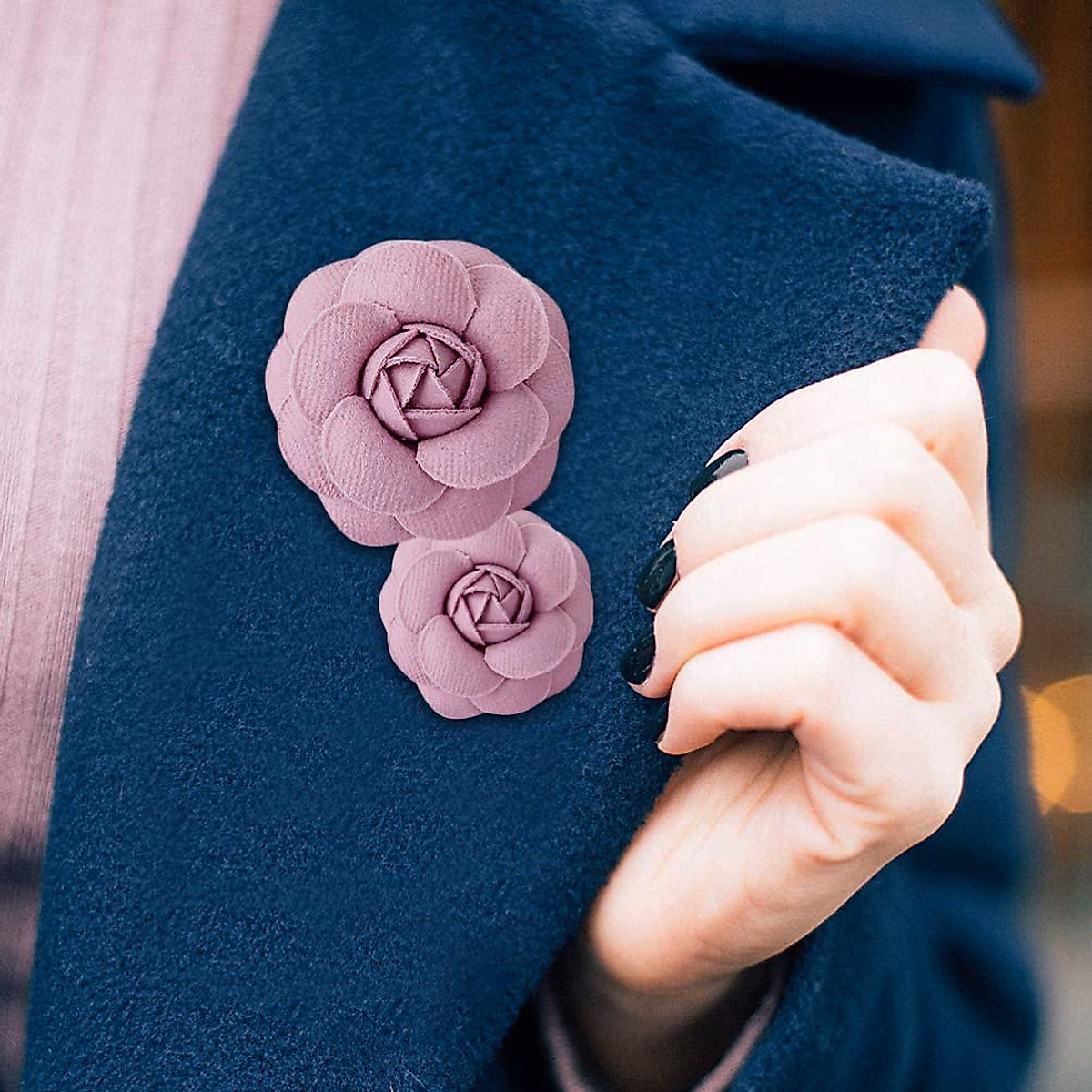 Happyyami Flower Brooches Set 20 Pieces Handmade Woolen Decor for Clothing Shoes Hat Elegant Flower Centerpieces