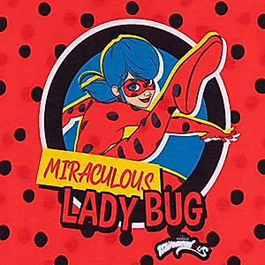 Miraculous Ladybug Little Girls 4 Piece Pajama Shirt And Pants Matching Doll Outfit Red