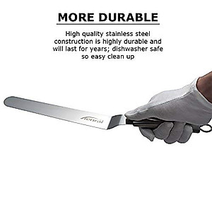 Tenrai Metal Icing Spatula Set Stainless Steel Cake Knife Offset Professional Tool for Decorating Cakes (Length: 6 8 10 Inch, Silver)