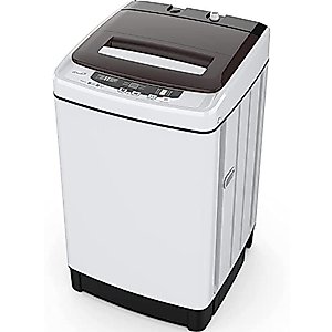 KUMIO 1.5CU.FT Automatic Portable Washing Machine, 11Lbs Compact Washing Machine with 8 Programs 10 Water Levels| LED Display| Child-Lock Function| Space Saving for Apartments, Dorms, RV