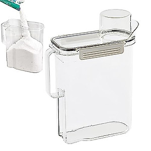 Detergent Storage Bucket, Durable PP Material Washing Powder Container With Measuring Cup Lid, Useful Design Detergent Dispenser, Large Capacity Laundry Powder Storage Dishwashing Liquid