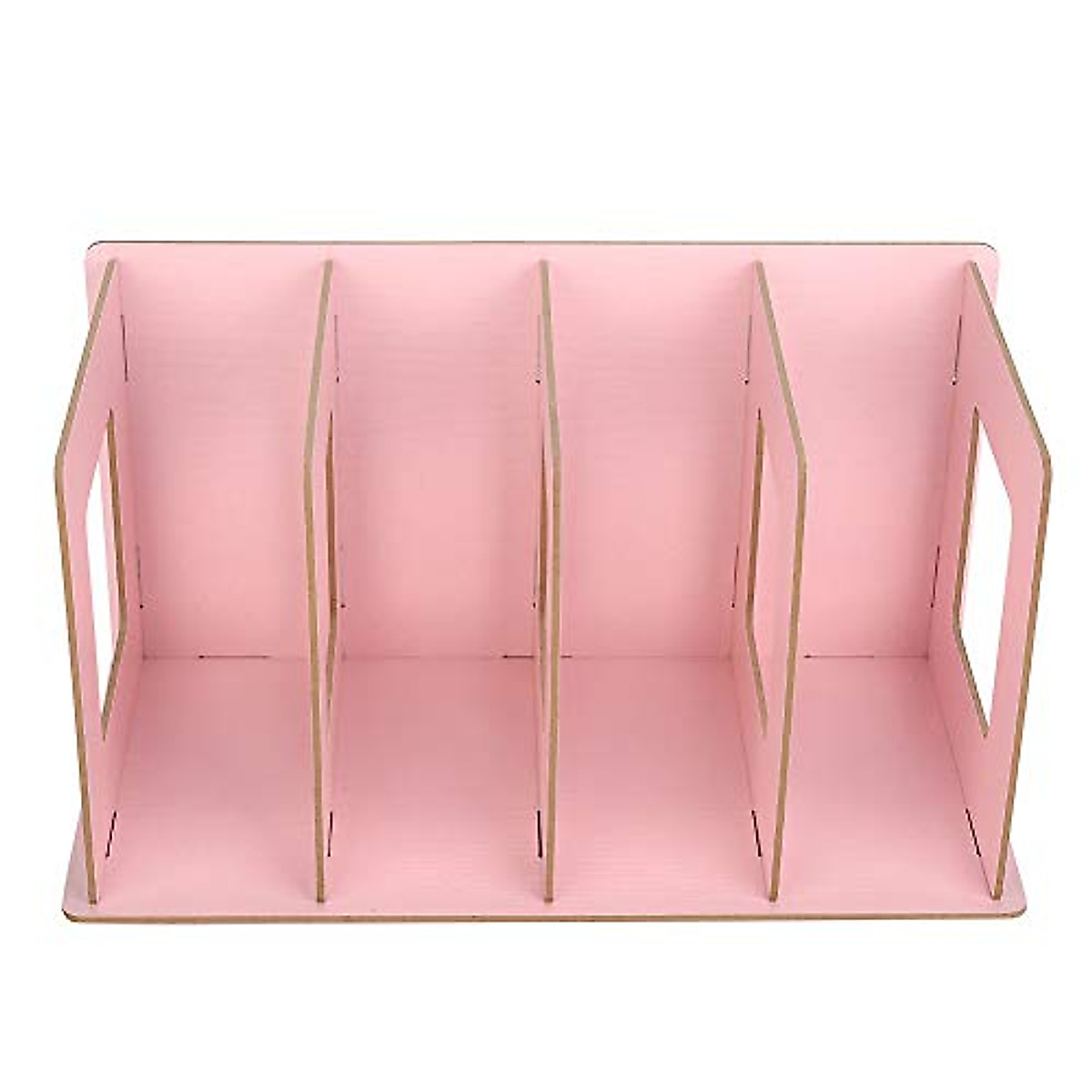 YOUTHINK DIY Desktop Bookshelves, Wooden Books DVD Placement Shelves Storage Shelves, Suitable for Students Children Adults (Light Pink)