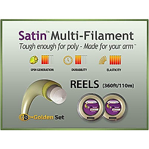 Golden Set Satin 16g (1.30mm), Reel (360ft/110m), Natural, Multi-Filament Tennis String