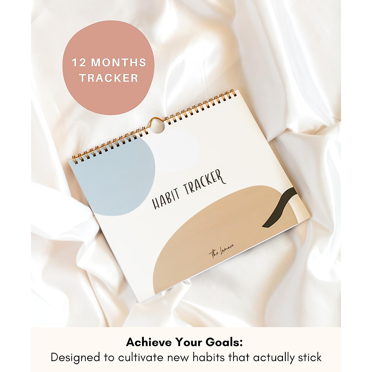 Lamare Habit Tracker Calendar - Inspirational Habit Journal with Spiral Binding - Daily Habit Tracker Journal and Goal Board - Motivational Goal Journal - Great Productivity Tool And Workout Calendar