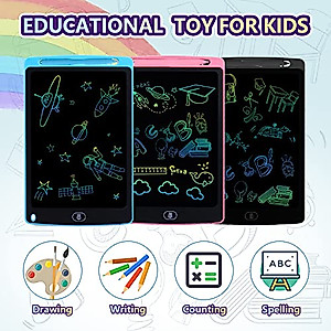3 Pack LCD Writing Tablet for Kids, 10 in Doodle Board Drawing Tablet, Erasable Reusable Colorful Drawing Pad and Toddler Drawing Writing Board for 3 4 5 6 Girls Boys