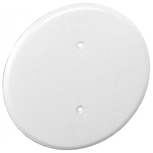 1 Pc, 0.0276 Thick White Powder Coated Steel 8 In. Ceiling Blank-Up Cover, White, For Raised Ring Or 3-1/2 In. Round/Octagon Box For Oversize Box Openings Or Drywall & Plaster Imperfections